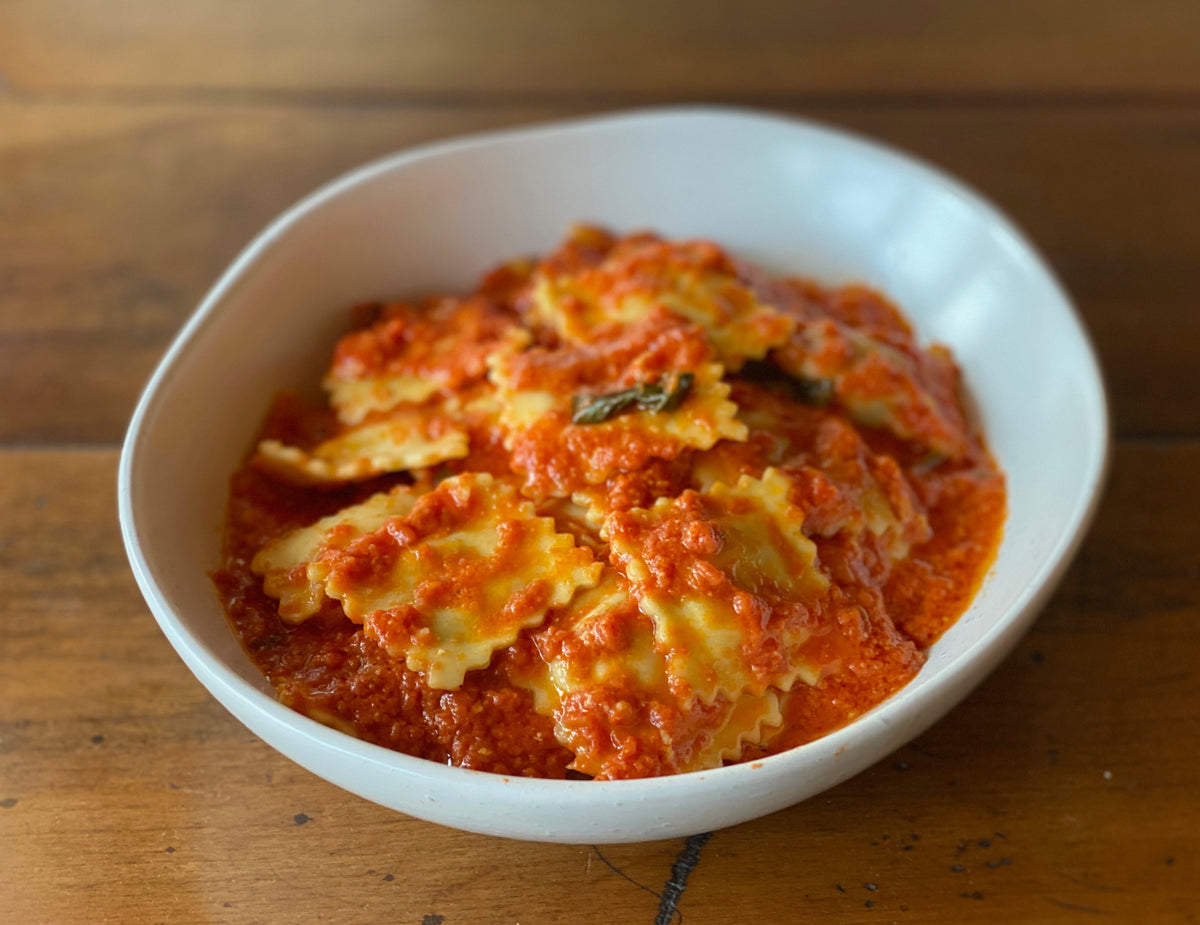Spinach/Ricotta Ravioli + Primavera Sauce (V) – Dinner's Ready